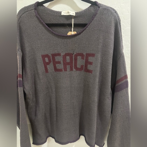 NATURAL LIFE | Sweaters | Nwt Natural Life Gray Peace Sweater Lxl Snag ...